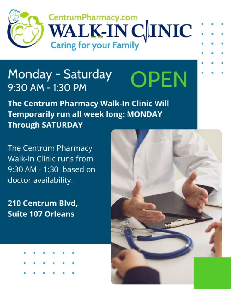 Centrum Pharmacy Walk-In Clinic Orleans, Ottawa, Ontario